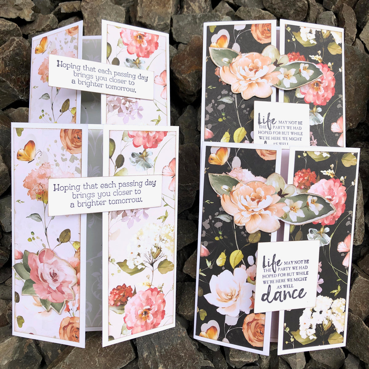 Fancy Flowers Gatefold Card Kit (8 Cards) – PipART Creations