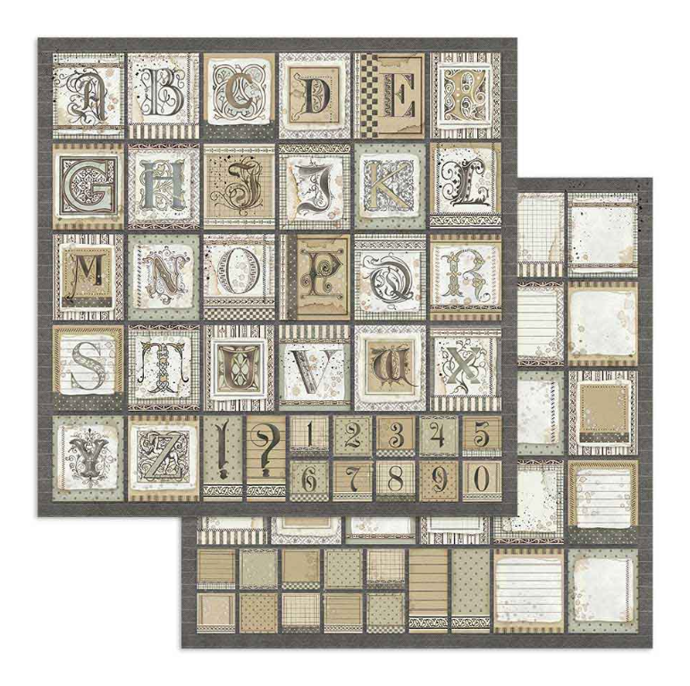 Stamperia 'Calligraphy Alphabet" - Double Face Paper 30 x 30 SBB741 ...